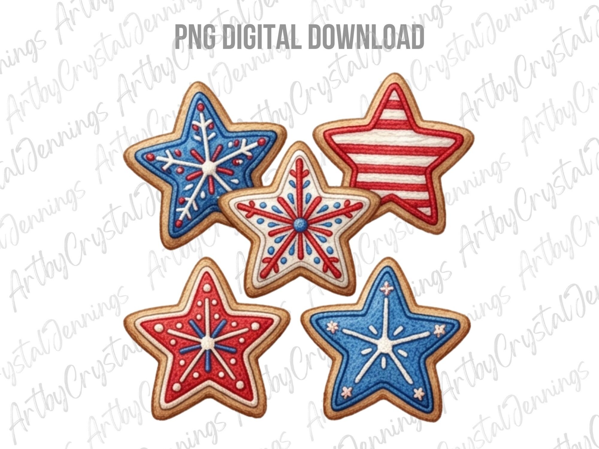 American Patriotic Star Cookie PNG Graphic by ArtbyCrystalJennings ...