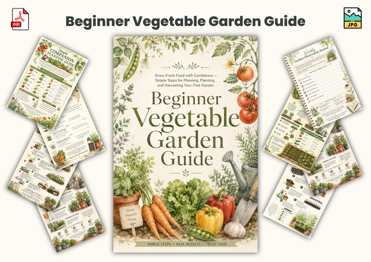 Beginner Vegetable Garden Guide Graphic by KDPLab · Creative Fabrica