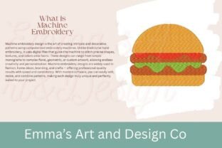 Burger Embroidery Design · Creative Fabrica