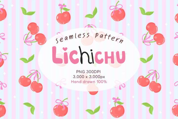 Cherry Coquette Pattern Cherry Ribbin Graphic by lichichustudio ...