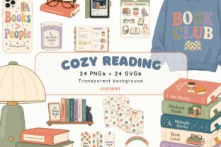 Cozy Reader Lifestyle Clipart Book Lover Graphic by CozyNest Studio ...