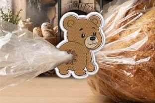Cute Bear Bag Tie Embroidery Design · Creative Fabrica
