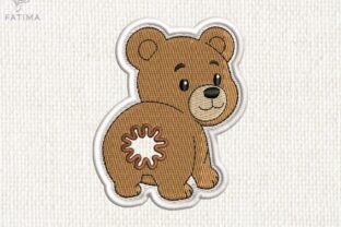 Cute Bear Bag Tie Embroidery Design · Creative Fabrica