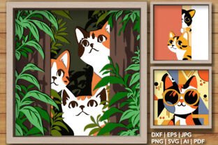 Cute Cat SVG Layered Shadow Box Bundle · Creative Fabrica