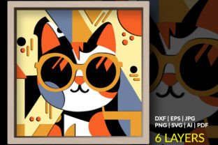 Cute Cat SVG Layered Shadow Box Bundle · Creative Fabrica