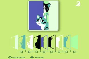 Cute Cat SVG Layered Shadow Box Bundle · Creative Fabrica