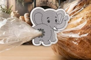 Cute Elephant Bag Tie Embroidery Design · Creative Fabrica