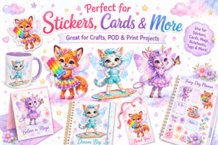 Fairy Animal Clipart, Cute Fantasy Anima Graphic by chompooraksa ...