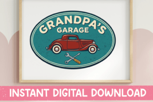 Grandpa's Garage Vintage Car Sign Design Graphic by October Second ...