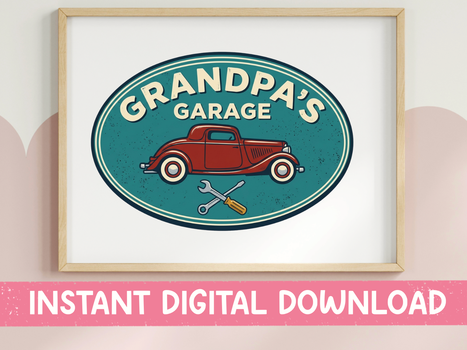 Grandpa's Garage Vintage Car Sign Design Graphic by October Second ...