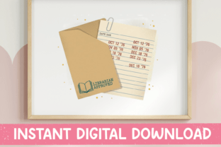 Library Date Due Card Librarian Design Graphic by October Second ...