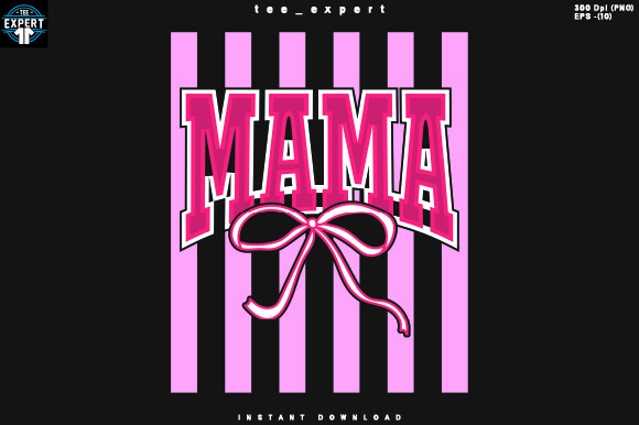 Mama Coquette Pink Bow T-shirt Design Graphic by tee_expert · Creative ...