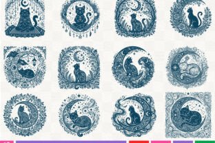 Mystical Moon Cat SVG Bundle Graphic by BDdesign · Creative Fabrica