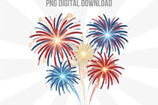 Patriotic Red White Blue Fireworks PNG Graphic by ArtbyCrystalJennings ...