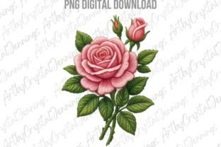 Pink Rose Blossom Botanical PNG Graphic by ArtbyCrystalJennings ...