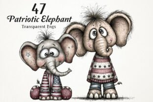 Stars Stripes Elephant Clipart Graphic by NexaArt · Creative Fabrica