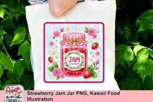 Strawberry Jam Jar PNG, Kawaii Food Illustration Graphic by art and ...