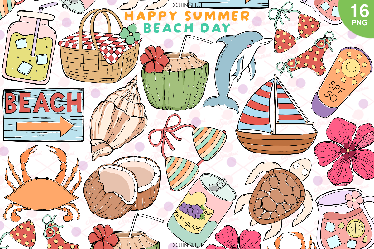 Summer Season Sea Beach Png Clip Art Graphic by jiinshui · Creative Fabrica