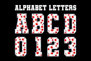Trendy Cherry Varsity Alphabet Letters Graphic by Beer Design ...