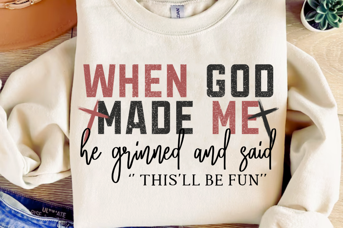 When God Made Me SVG, Funny Christian Pn Graphic by Craft Store25 ...