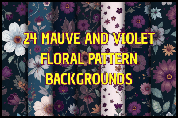 24 Mauve & Violet Floral Backgrounds Graphic by mounbox · Creative Fabrica