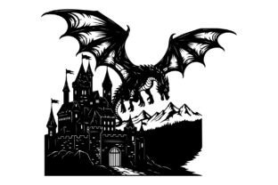 30 Dark Fantasy Dragon Silhouette Bundle Graphic by gsxhouse · Creative ...