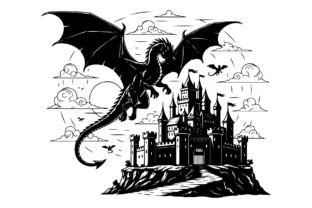 30 Dark Fantasy Dragon Silhouette Bundle Graphic by gsxhouse · Creative ...