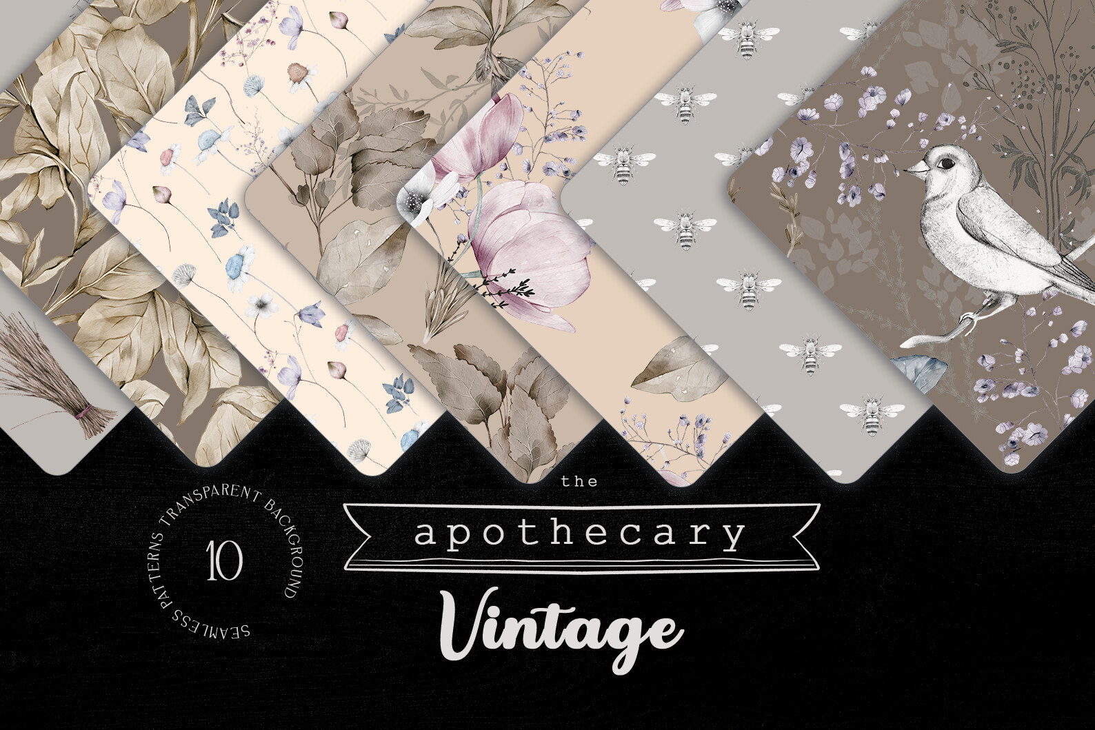 Apothecary Vintage Patterns 10 PNG Graphic by Busy May Studio ...