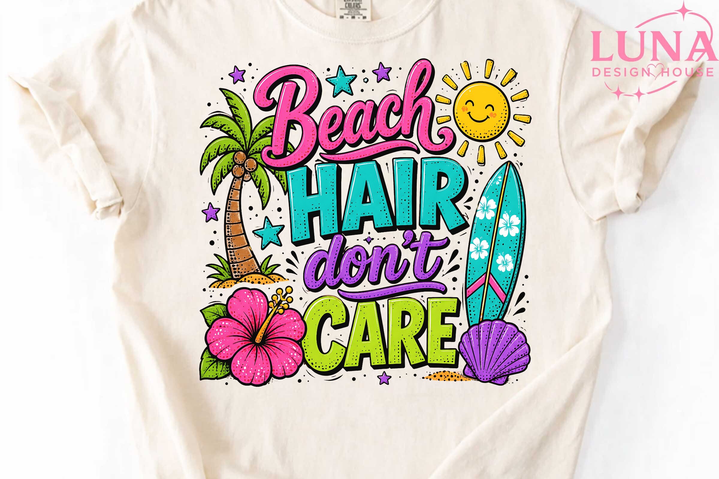 Beach Hair Don't Care Summer PNG Clipart Graphic by LunaDesignHouse ...