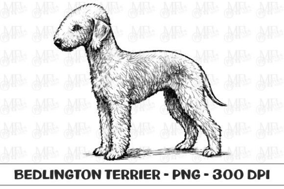 Bedlington Terrier Dog Sketch PNG Graphic by MoxiFikaDesignCo ...
