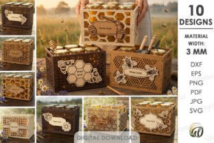 Bee Boxes Bundle Laser Cut · Creative Fabrica