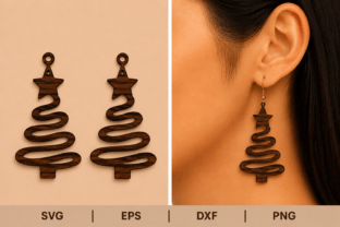 Christmas Tree Earrings SVG Laser Cut · Creative Fabrica