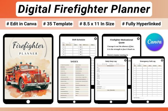 🚒 Digital Firefighter Planner Graphic by Heartcraft Studio · Creative ...