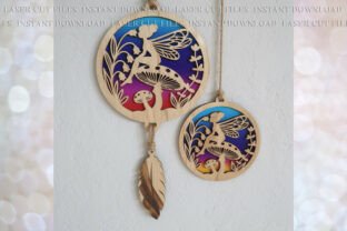 Fairy on a Mushroom Sun-catcher Svg Graphic by Cornelia · Creative Fabrica