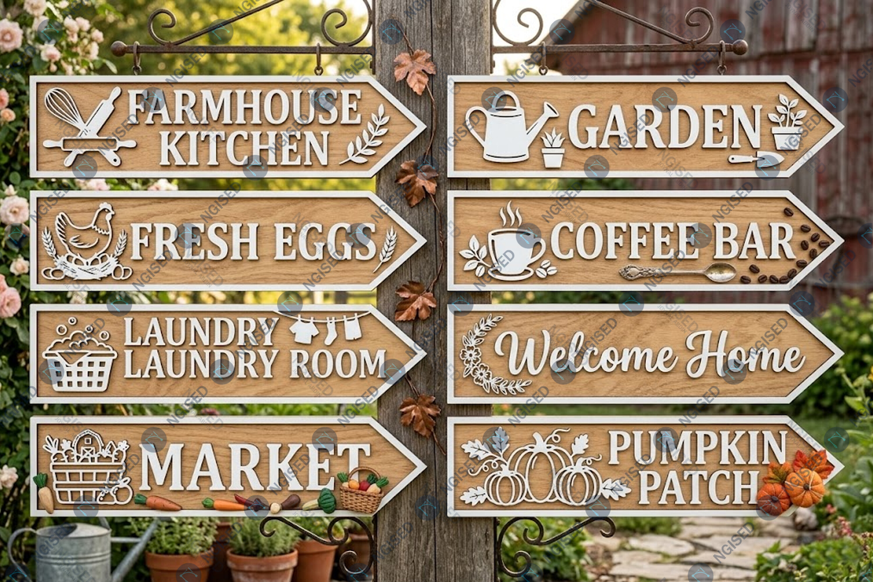 Farmhouse Directional Signs SVG Bundle · Creative Fabrica