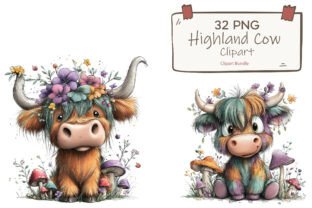 Floral Baby Cow Clipart Collection Graphic by Creative Canvas ...