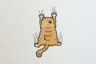 Funny Clinging Orange Cat · Creative Fabrica