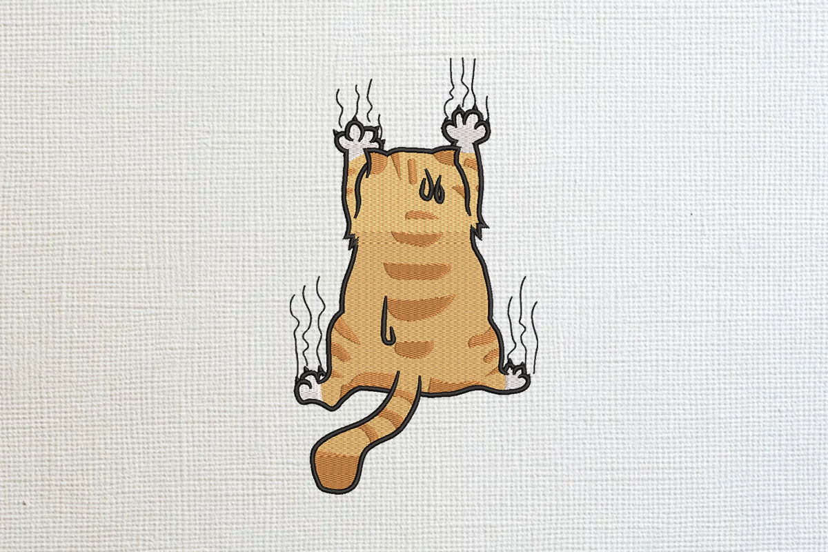 Funny Clinging Orange Cat · Creative Fabrica