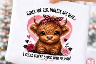 Highland Cow Rose Valentine PNG T-shirt Graphic by Craft Hunter ...