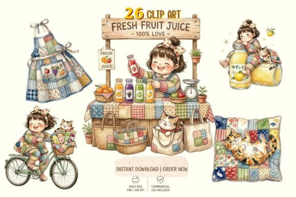 Juice Bottles Clipart Bundle Graphic by Atcharasiri Whimsy Colors ...