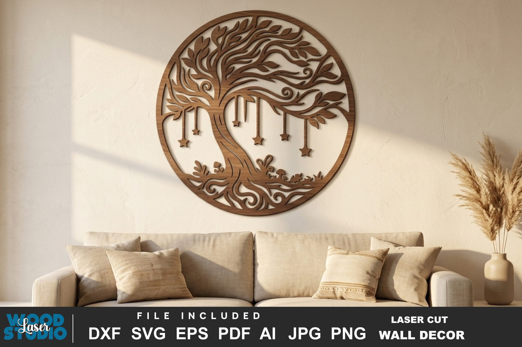 Laser Cut Mystical Tree Wall Art SVG · Creative Fabrica