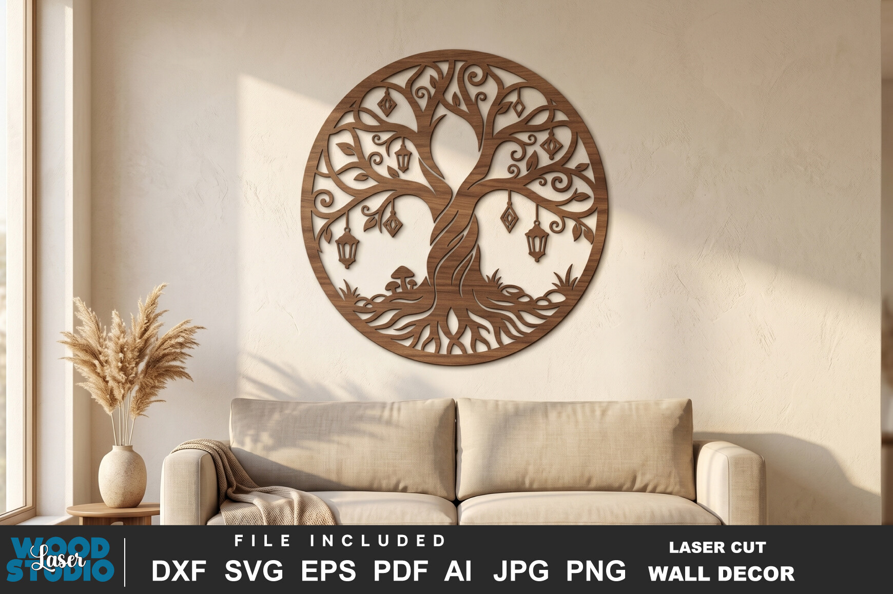 Laser Cut Mystical Tree Wall Art SVG · Creative Fabrica