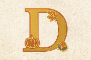 Letter D Autumn Monogram · Creative Fabrica
