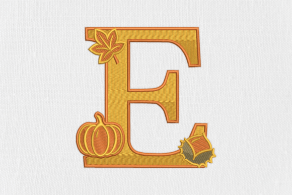 Letter E Autumn Monogram · Creative Fabrica