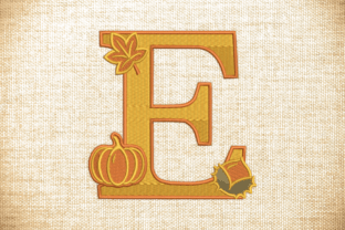 Letter E Autumn Monogram · Creative Fabrica
