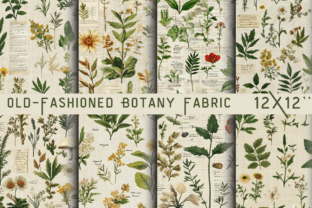 Old-Fashioned Botany Fabric Backdrop Graphic by DigiArt · Creative Fabrica
