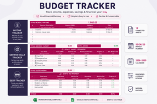 Pink Budget Tracker Excel Template Graphic by Time flow · Creative Fabrica