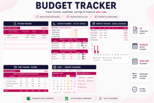 Pink Budget Tracker Excel Template Graphic by Time flow · Creative Fabrica