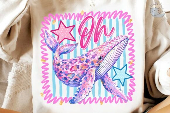 Pink Floral Whale PNG Sublimation Design Graphic by Dreamtidestudio ...