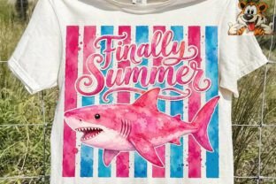 Pink Shark Finally Summer PNG Clipart Graphic by TigerDesigns ...